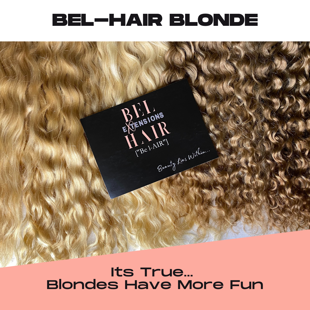Bel-Hair Blonde Curly Clip-ins - Wavy & Curly Hair Extensions – BelH Ext.